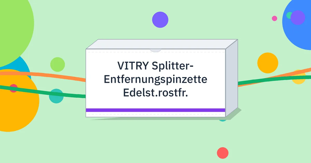 Symbolbild: Packung mit der Aufschrift VITRY Splitter-Entfernungspinzette Edelst.rostfr. (PZN 05043882) – Verfügbarkeit und Bezug in Apotheken in Frankfurt am Main