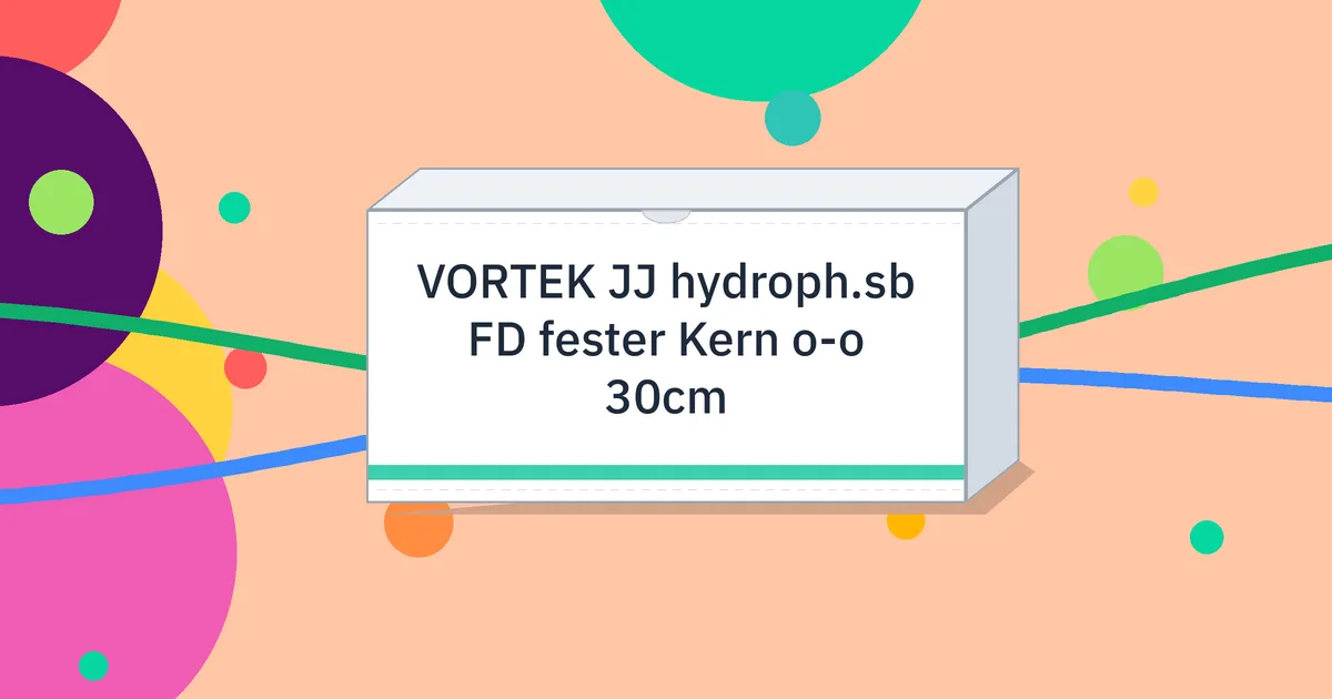 Symbolbild: Packung mit der Aufschrift VORTEK JJ hydroph.sb FD fester Kern o-o 30cm (PZN 17509073) – Verfügbarkeit und Bezug in Apotheken in Frankfurt am Main