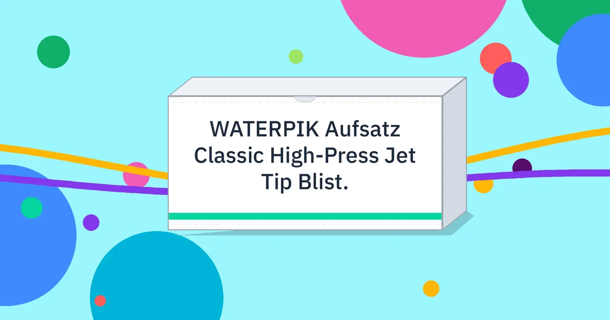 Symbolbild: Packung mit der Aufschrift WATERPIK Aufsatz Classic High-Press Jet Tip Blist. (PZN 15410212) – Verfügbarkeit und Bezug in Apotheken in Frankfurt am Main