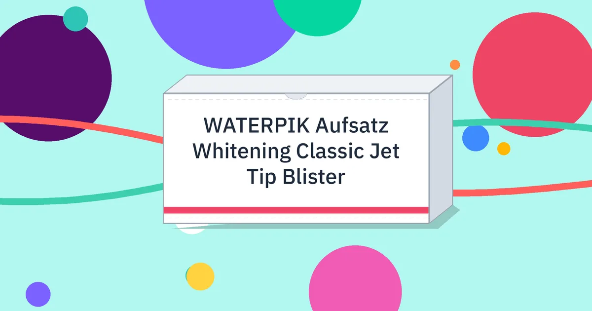 Symbolbild: Packung mit der Aufschrift WATERPIK Aufsatz Whitening Classic Jet Tip Blister (PZN 15410229) – Verfügbarkeit und Bezug in Apotheken in Frankfurt am Main