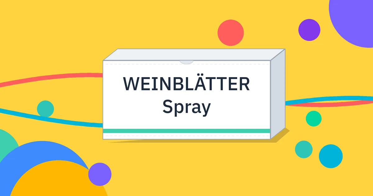 Symbolbild: Packung mit der Aufschrift WEINBLÄTTER Spray (PZN 19204739) – Verfügbarkeit und Bezug in Apotheken in Frankfurt am Main