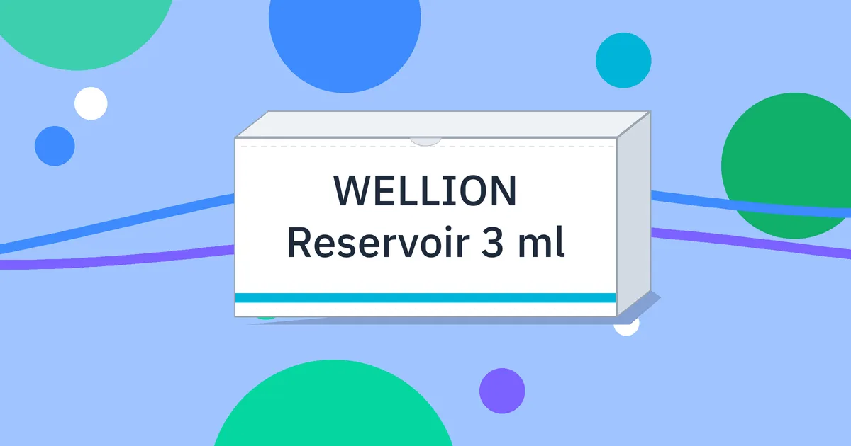 Symbolbild: Packung mit der Aufschrift WELLION Reservoir 3 ml (PZN 17370712) – Verfügbarkeit und Bezug in Apotheken in Frankfurt am Main