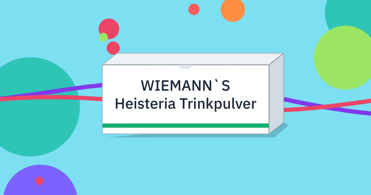 Symbolbild: Packung mit der Aufschrift WIEMANN`S Heisteria Trinkpulver (PZN 07767325) – Verfügbarkeit und Bezug in Apotheken in Frankfurt am Main