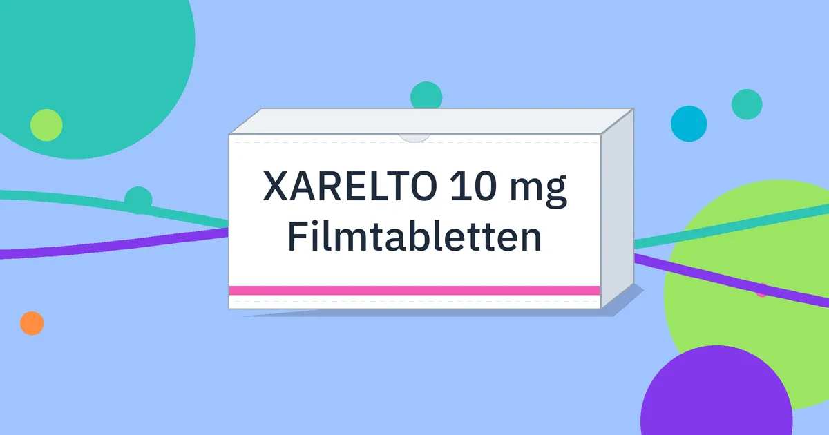 Symbolbild: Packung mit der Aufschrift XARELTO 10 mg Filmtabletten (PZN 09154791) – Verfügbarkeit und Bezug in Apotheken in Frankfurt am Main