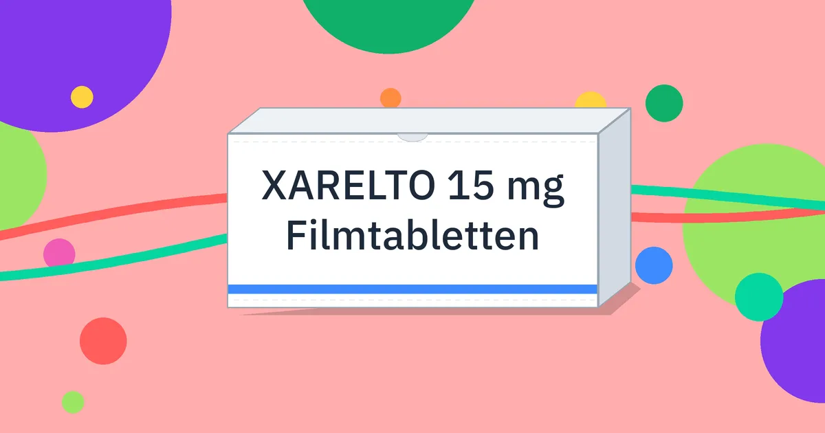 Symbolbild: Packung mit der Aufschrift XARELTO 15 mg Filmtabletten (PZN 16913955) – Verfügbarkeit und Bezug in Apotheken in Frankfurt am Main