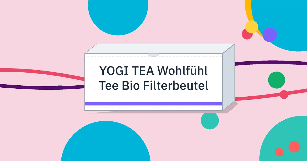 Symbolbild: Packung mit der Aufschrift YOGI TEA Wohlfühl Tee Bio Filterbeutel (PZN 09687990) – Verfügbarkeit und Bezug in Apotheken in Frankfurt am Main