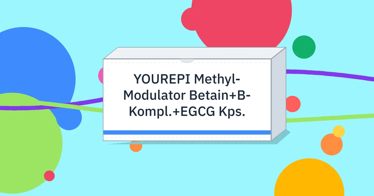 Symbolbild: Packung mit der Aufschrift YOUREPI Methyl-Modulator Betain+B-Kompl.+EGCG Kps. (PZN 19383179) – Verfügbarkeit und Bezug in Apotheken in Frankfurt am Main
