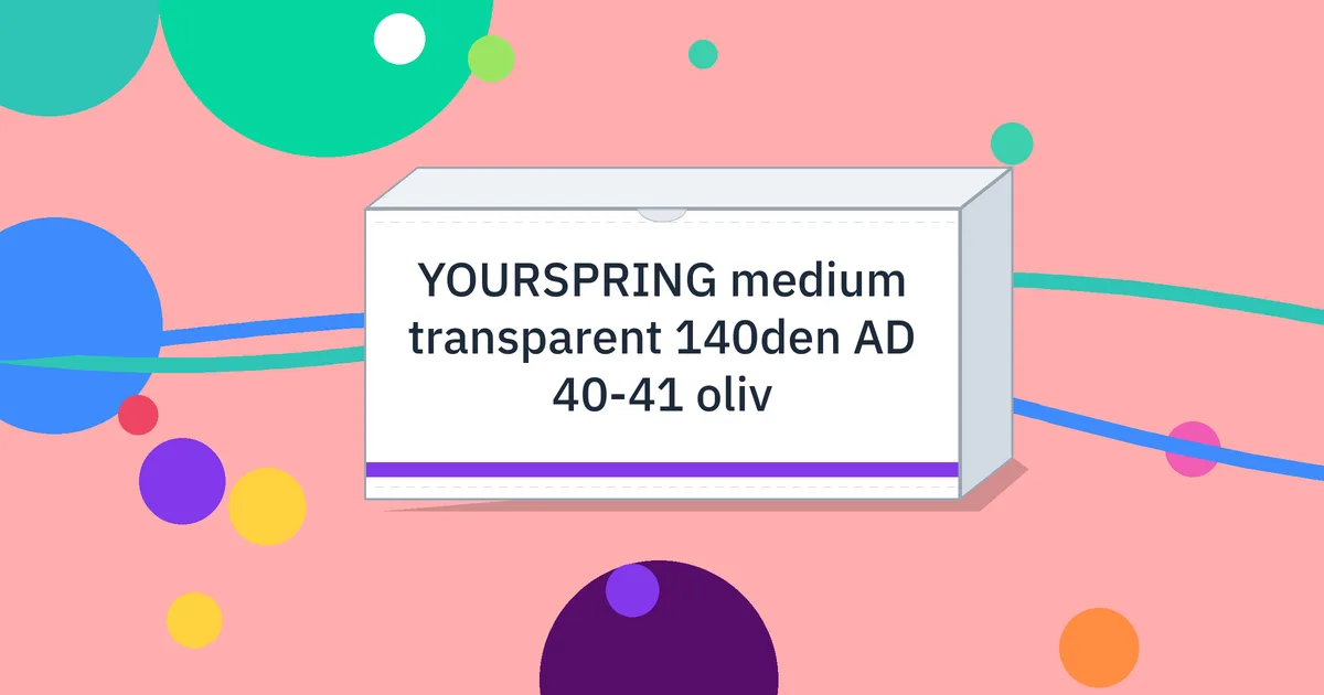 Symbolbild: Packung mit der Aufschrift YOURSPRING medium transparent 140den AD 40-41 oliv (PZN 18057029) – Verfügbarkeit und Bezug in Apotheken in Frankfurt am Main