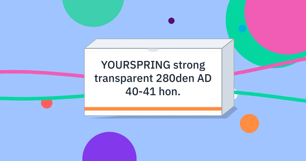 Symbolbild: Packung mit der Aufschrift YOURSPRING strong transparent 280den AD 40-41 hon. (PZN 18058454) – Verfügbarkeit und Bezug in Apotheken in Frankfurt am Main