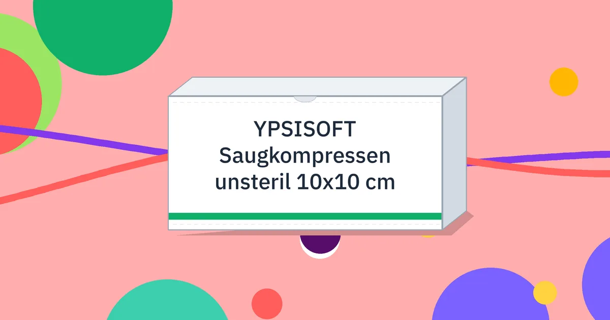 Symbolbild: Packung mit der Aufschrift YPSISOFT Saugkompressen unsteril 10x10 cm (PZN 20364589) – Verfügbarkeit und Bezug in Apotheken in Frankfurt am Main