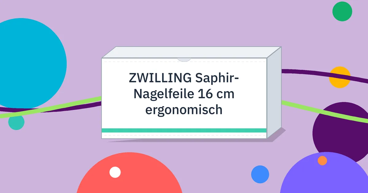 Symbolbild: Packung mit der Aufschrift ZWILLING Saphir-Nagelfeile 16 cm ergonomisch (PZN 19152959) – Verfügbarkeit und Bezug in Apotheken in Frankfurt am Main