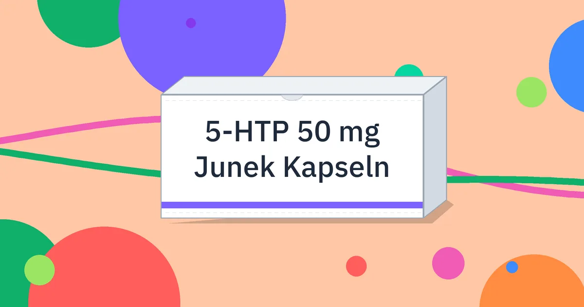 Symbolbild: Packung mit der Aufschrift 5-HTP 50 mg Junek Kapseln (PZN 10337545) – Verfügbarkeit und Bezug in Apotheken in Frankfurt am Main