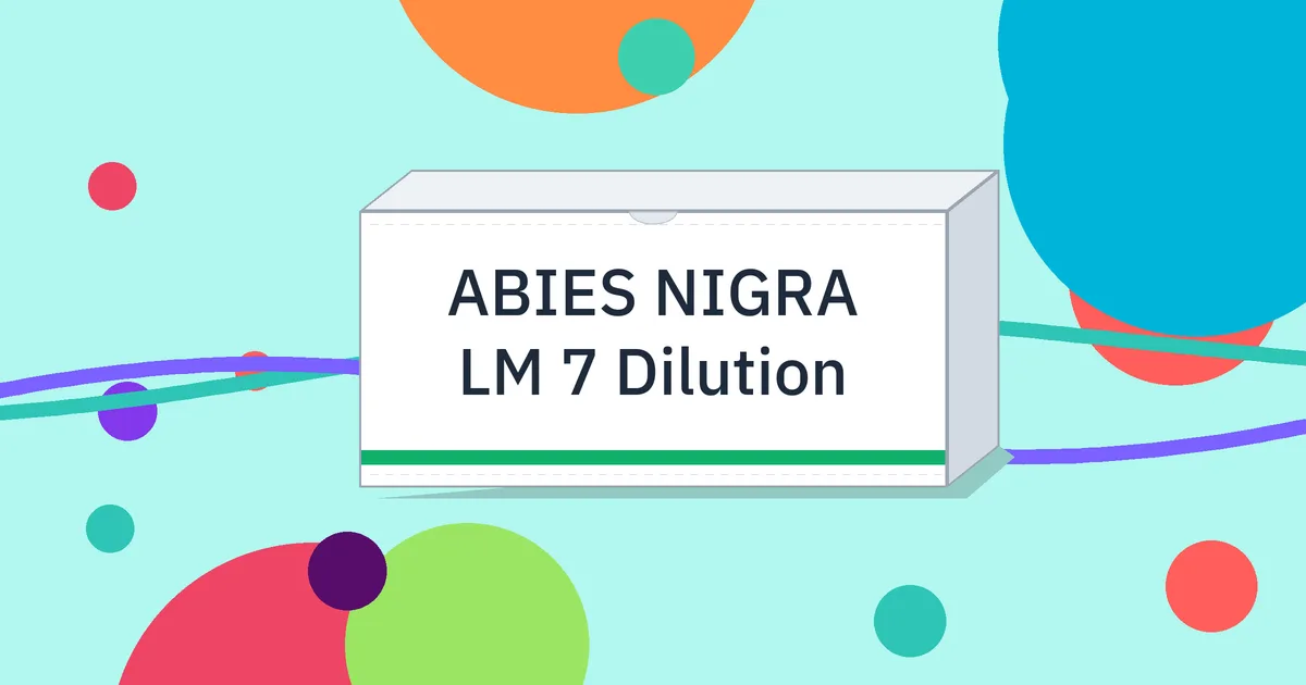 Symbolbild: Packung mit der Aufschrift ABIES NIGRA LM 7 Dilution (PZN 13260263) – Verfügbarkeit und Bezug in Apotheken in Frankfurt am Main