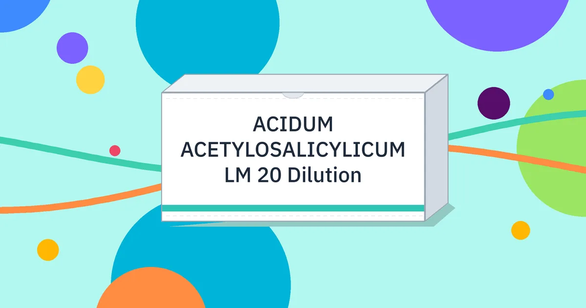 Symbolbild: Packung mit der Aufschrift ACIDUM ACETYLOSALICYLICUM LM 20 Dilution (PZN 13268098) – Verfügbarkeit und Bezug in Apotheken in Frankfurt am Main