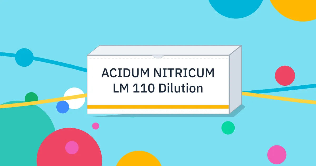 Symbolbild: Packung mit der Aufschrift ACIDUM NITRICUM LM 110 Dilution (PZN 12753029) – Verfügbarkeit und Bezug in Apotheken in Frankfurt am Main