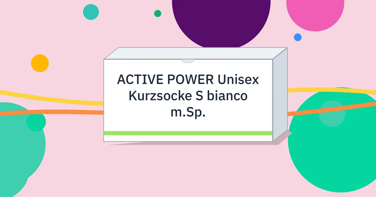 Symbolbild: Packung mit der Aufschrift ACTIVE POWER Unisex Kurzsocke S bianco m.Sp. (PZN 16194377) – Verfügbarkeit und Bezug in Apotheken in Frankfurt am Main