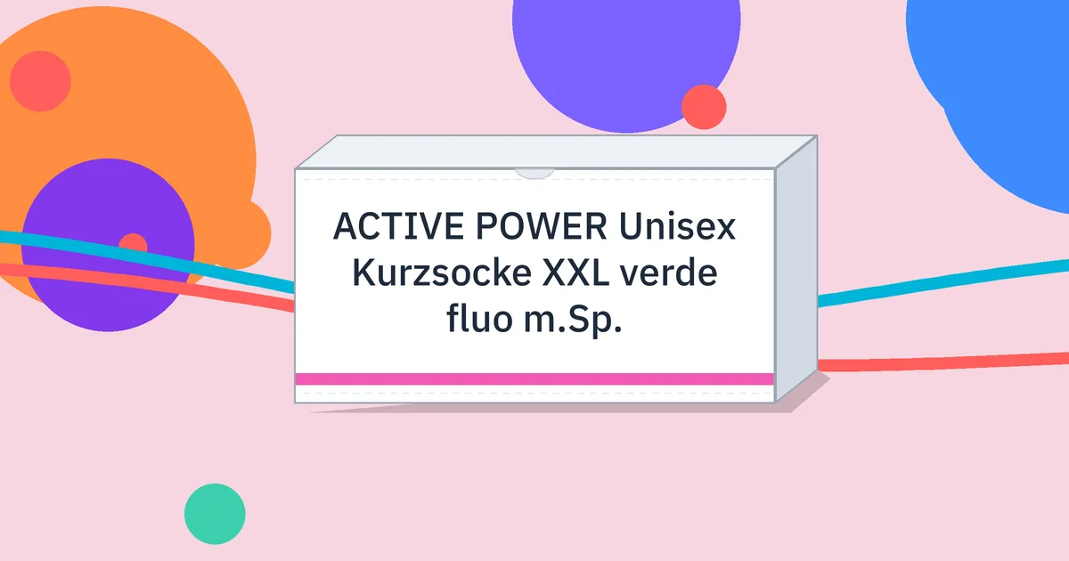 Symbolbild: Packung mit der Aufschrift ACTIVE POWER Unisex Kurzsocke XXL verde fluo m.Sp. (PZN 16194733) – Verfügbarkeit und Bezug in Apotheken in Frankfurt am Main