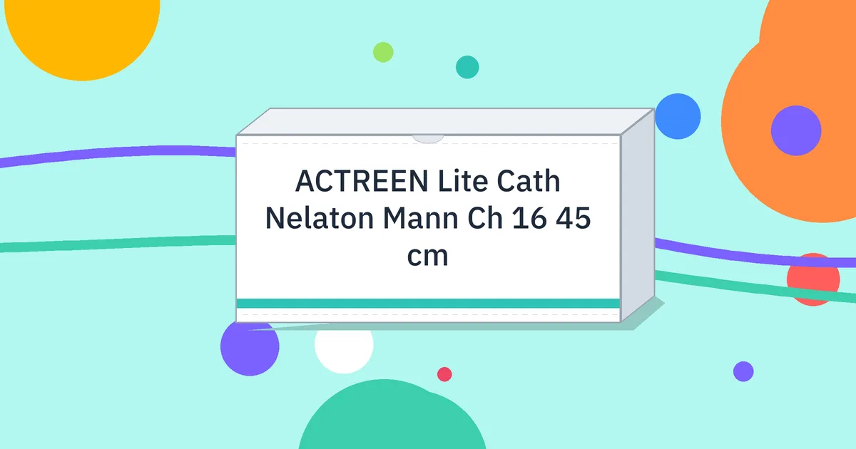 Symbolbild: Packung mit der Aufschrift ACTREEN Lite Cath Nelaton Mann Ch 16 45 cm (PZN 01678750) – Verfügbarkeit und Bezug in Apotheken in Frankfurt am Main