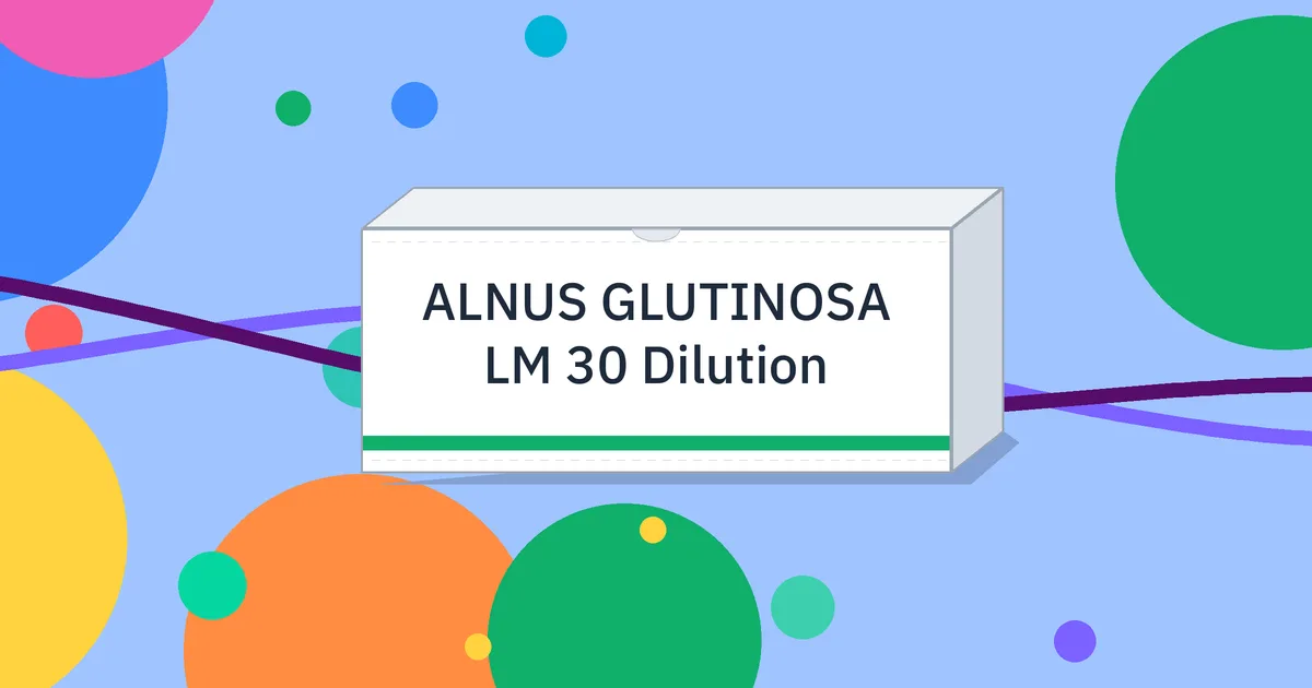 Symbolbild: Packung mit der Aufschrift ALNUS GLUTINOSA LM 30 Dilution (PZN 13312706) – Verfügbarkeit und Bezug in Apotheken in Frankfurt am Main