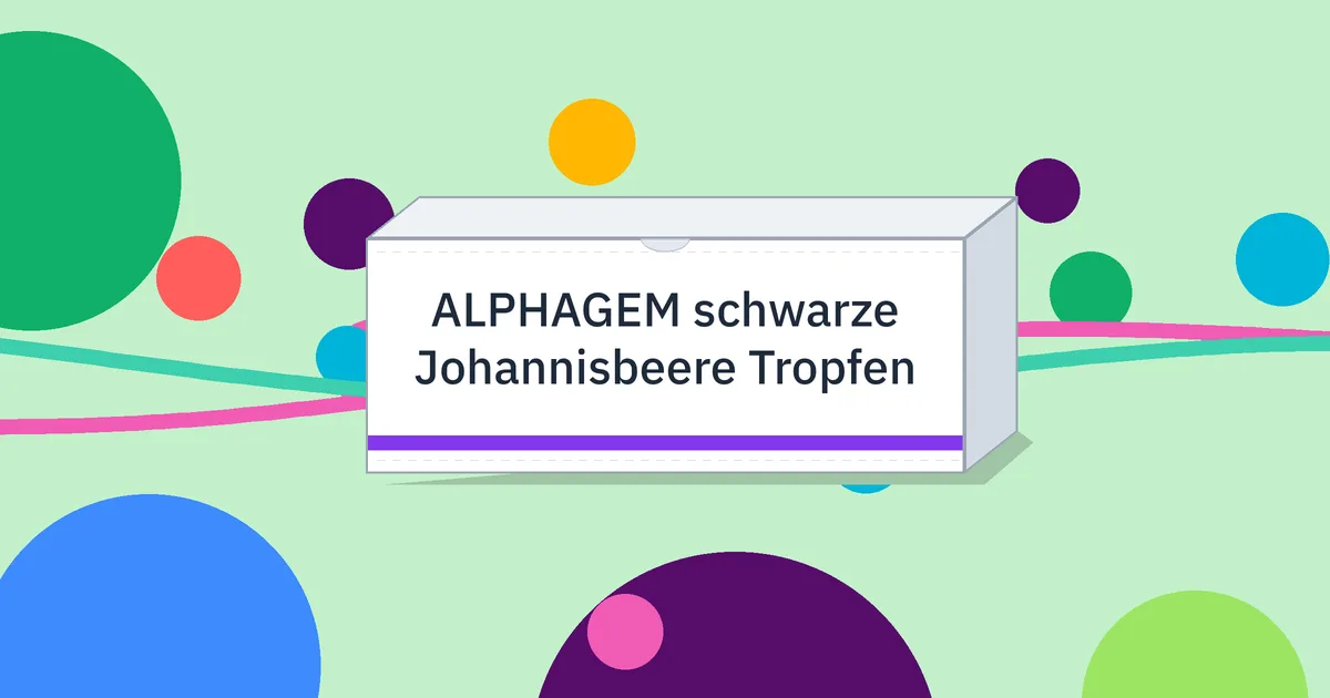 Symbolbild: Packung mit der Aufschrift ALPHAGEM schwarze Johannisbeere Tropfen (PZN 20297048) – Verfügbarkeit und Bezug in Apotheken in Frankfurt am Main