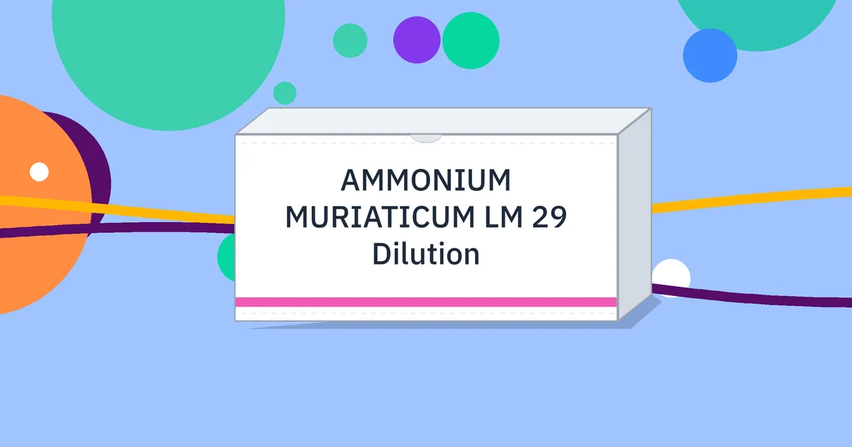 Symbolbild: Packung mit der Aufschrift AMMONIUM MURIATICUM LM 29 Dilution (PZN 12761247) – Verfügbarkeit und Bezug in Apotheken in Frankfurt am Main