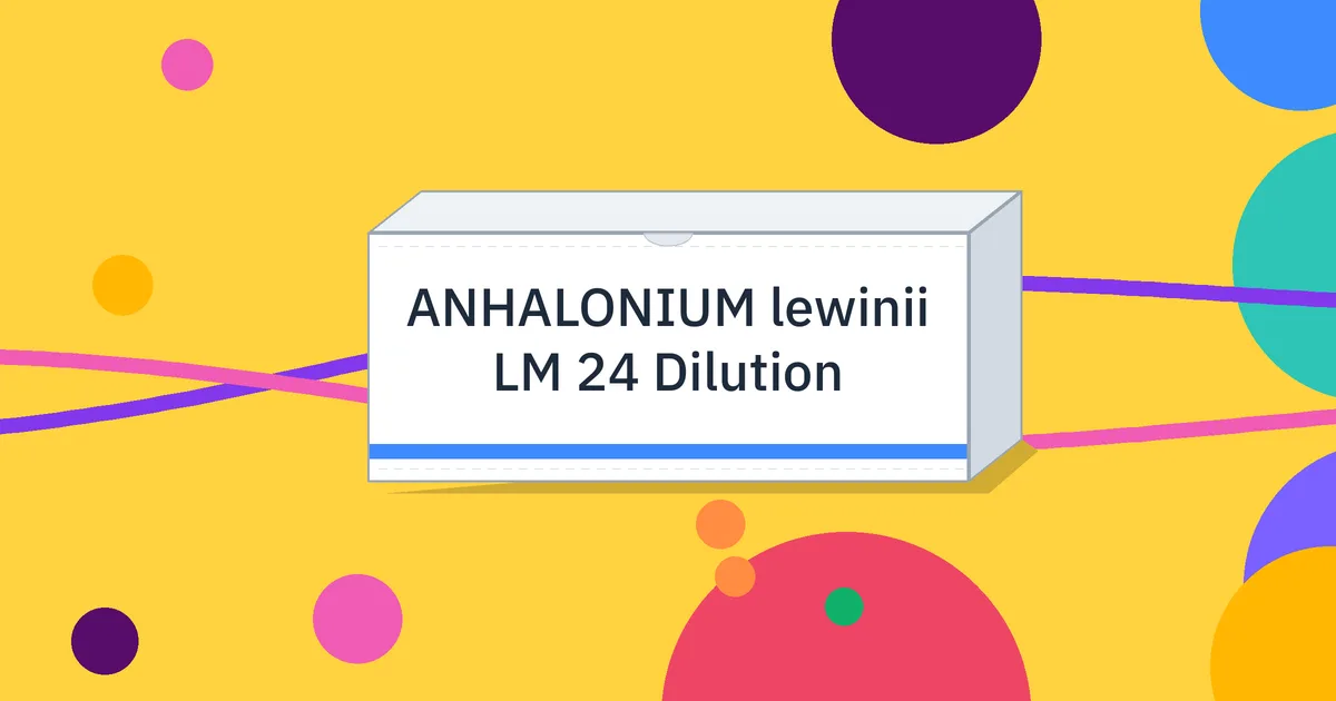 Symbolbild: Packung mit der Aufschrift ANHALONIUM lewinii LM 24 Dilution (PZN 13369037) – Verfügbarkeit und Bezug in Apotheken in Frankfurt am Main