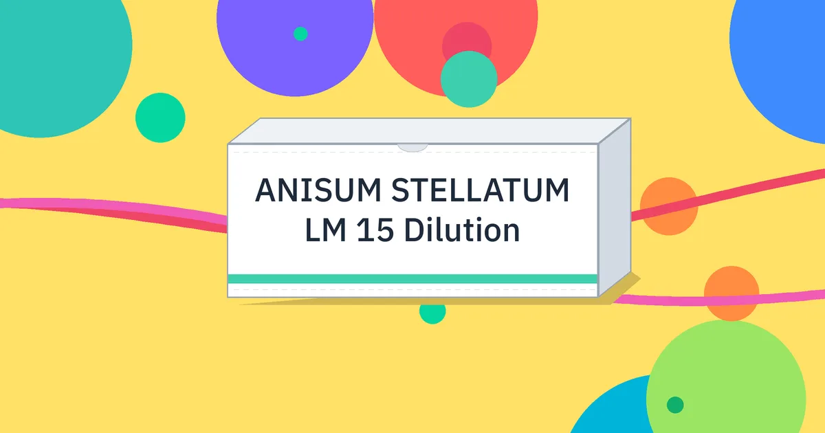Symbolbild: Packung mit der Aufschrift ANISUM STELLATUM LM 15 Dilution (PZN 13369416) – Verfügbarkeit und Bezug in Apotheken in Frankfurt am Main