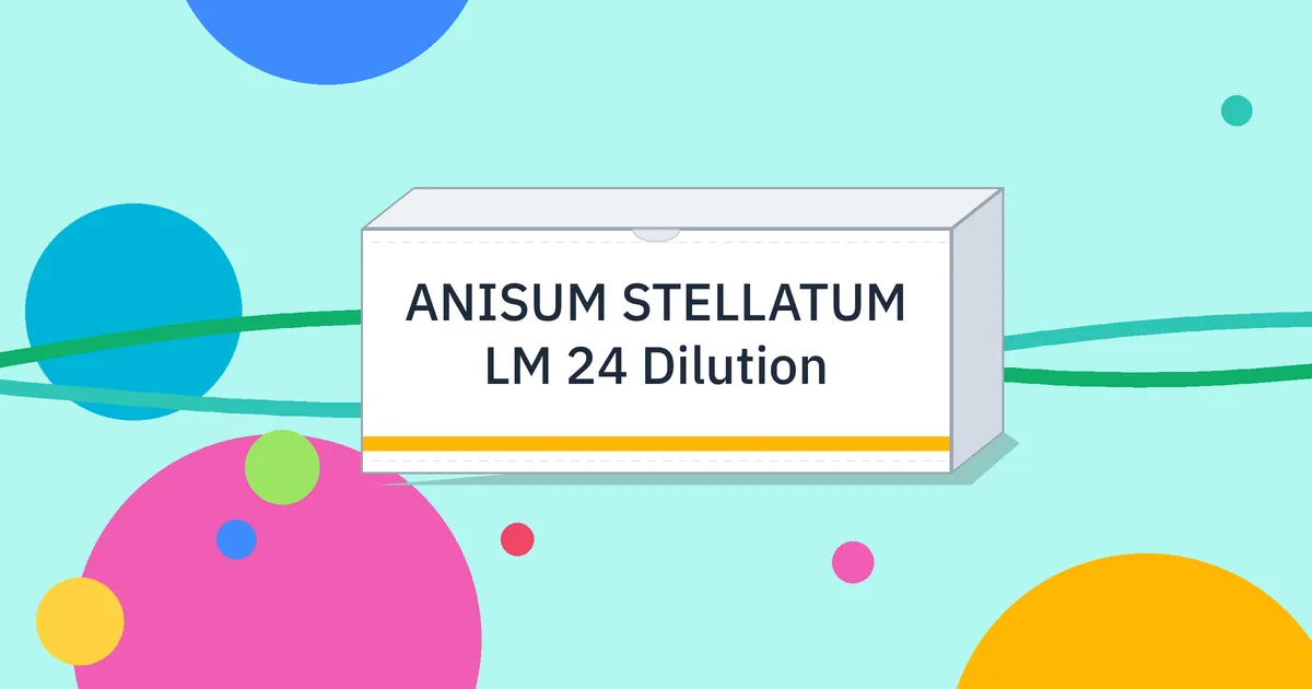 Symbolbild: Packung mit der Aufschrift ANISUM STELLATUM LM 24 Dilution (PZN 13369528) – Verfügbarkeit und Bezug in Apotheken in Frankfurt am Main