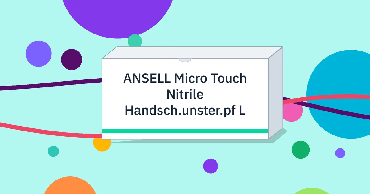 Symbolbild: Packung mit der Aufschrift ANSELL Micro Touch Nitrile Handsch.unster.pf L (PZN 07656241) – Verfügbarkeit und Bezug in Apotheken in Frankfurt am Main