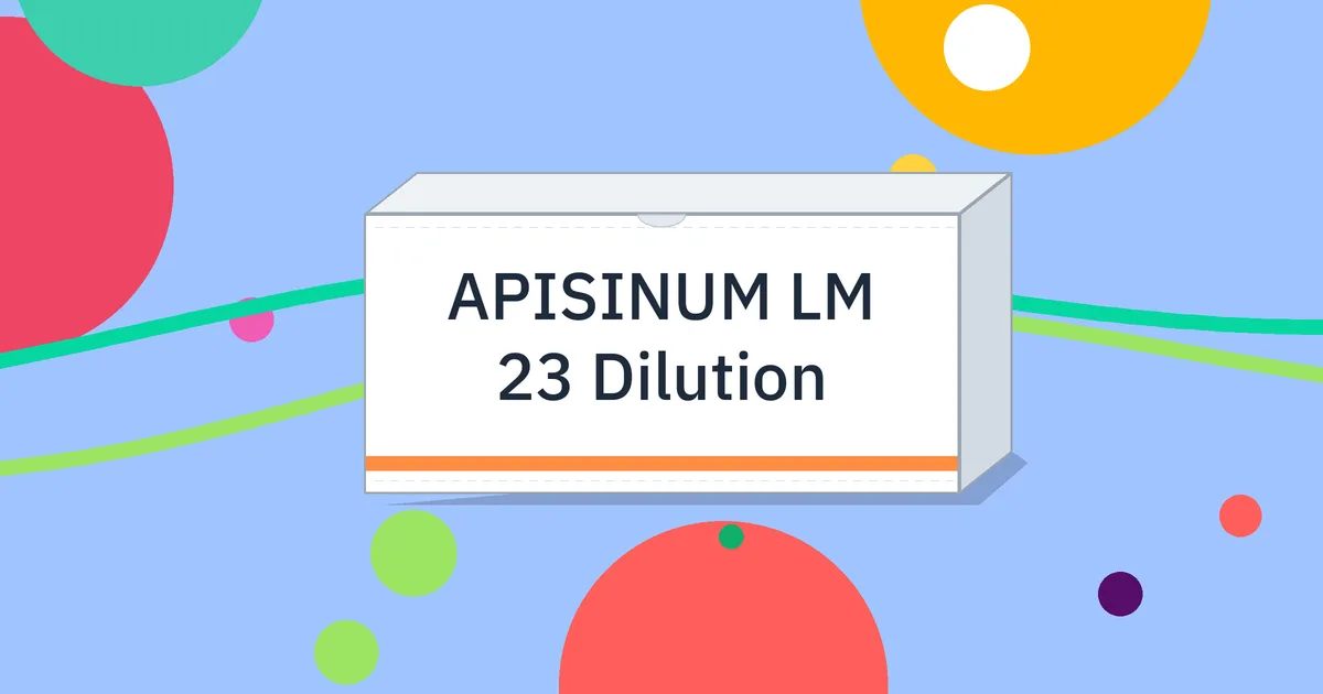 Symbolbild: Packung mit der Aufschrift APISINUM LM 23 Dilution (PZN 12456892) – Verfügbarkeit und Bezug in Apotheken in Frankfurt am Main
