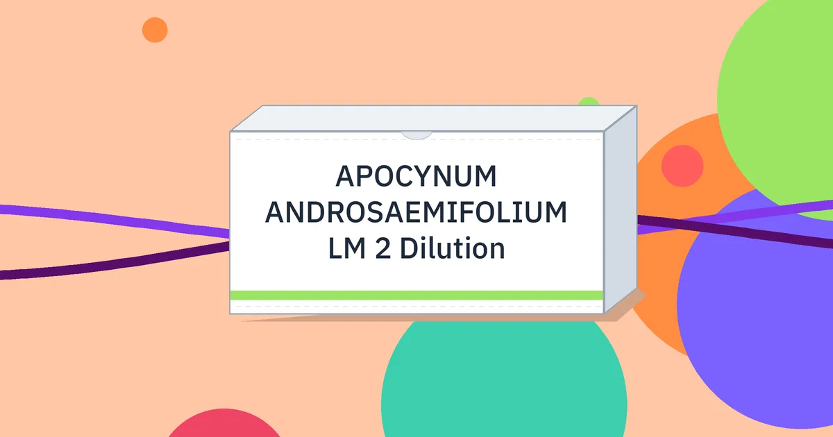 Symbolbild: Packung mit der Aufschrift APOCYNUM ANDROSAEMIFOLIUM LM 2 Dilution (PZN 13379975) – Verfügbarkeit und Bezug in Apotheken in Frankfurt am Main