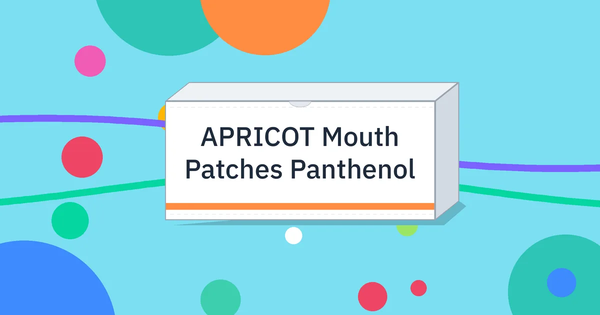 Symbolbild: Packung mit der Aufschrift APRICOT Mouth Patches Panthenol (PZN 20052080) – Verfügbarkeit und Bezug in Apotheken in Frankfurt am Main