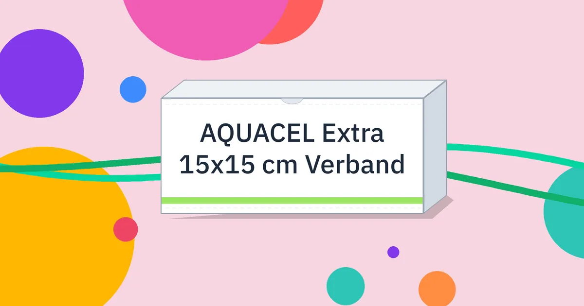 Symbolbild: Packung mit der Aufschrift AQUACEL Extra 15x15 cm Verband (PZN 12903457) – Verfügbarkeit und Bezug in Apotheken in Frankfurt am Main
