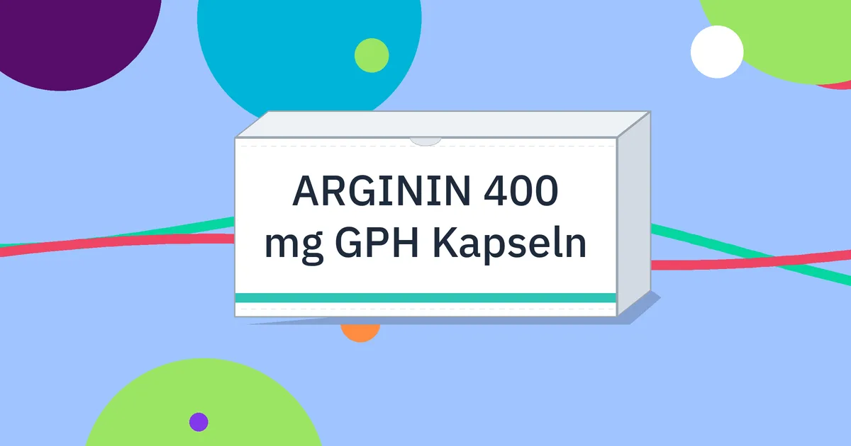 Symbolbild: Packung mit der Aufschrift ARGININ 400 mg GPH Kapseln (PZN 01389170) – Verfügbarkeit und Bezug in Apotheken in Frankfurt am Main