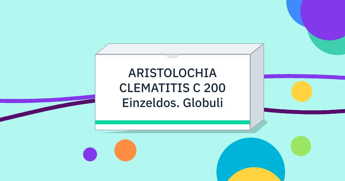 Symbolbild: Packung mit der Aufschrift ARISTOLOCHIA CLEMATITIS C 200 Einzeldos. Globuli (PZN 01917775) – Verfügbarkeit und Bezug in Apotheken in Frankfurt am Main