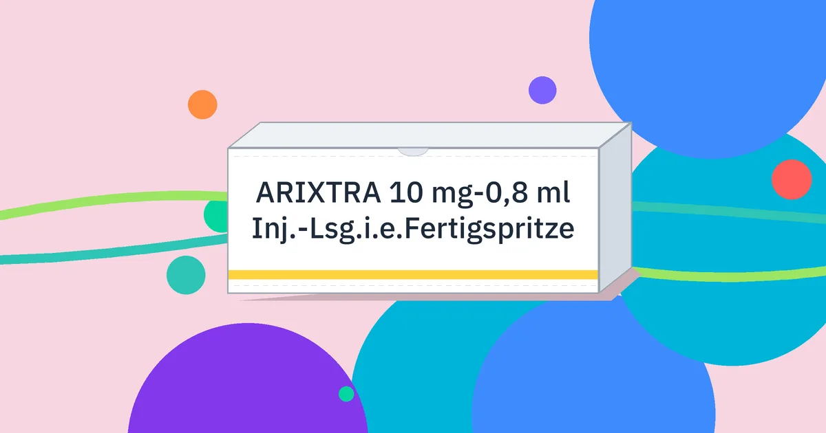 Symbolbild: Packung mit der Aufschrift ARIXTRA 10 mg-0,8 ml Inj.-Lsg.i.e.Fertigspritze (PZN 06079132) – Verfügbarkeit und Bezug in Apotheken in Frankfurt am Main
