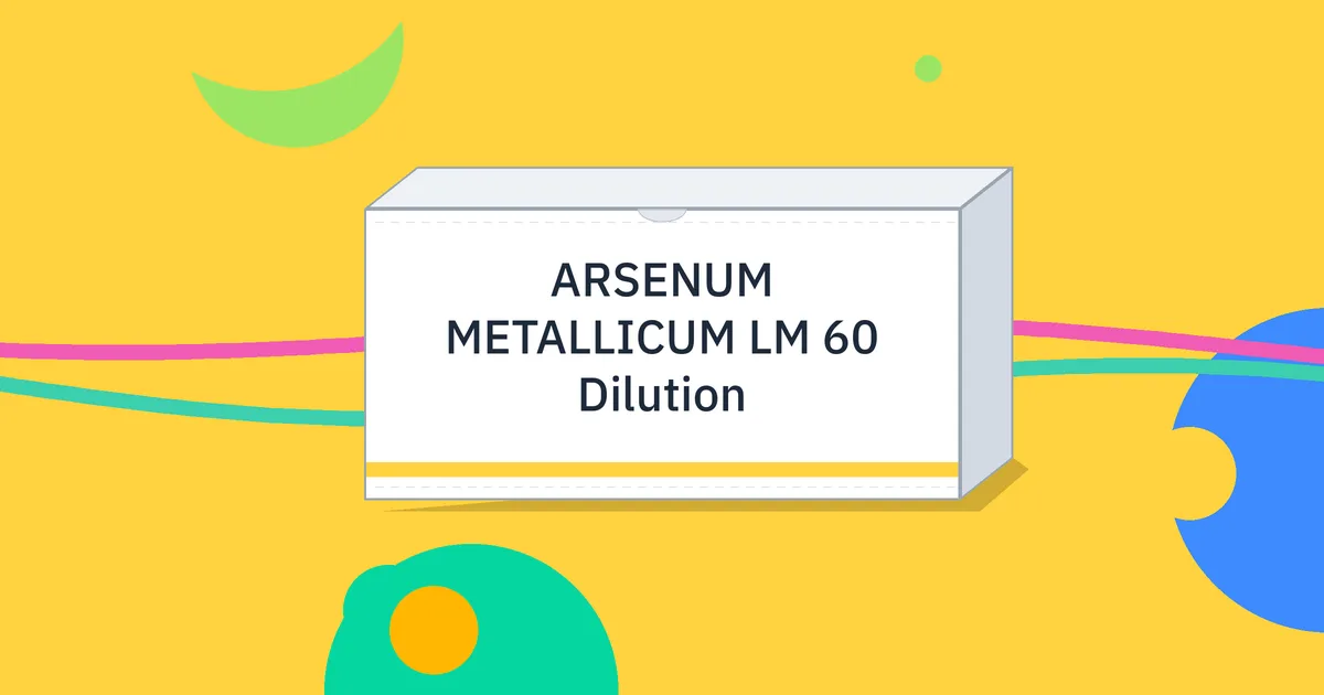 Symbolbild: Packung mit der Aufschrift ARSENUM METALLICUM LM 60 Dilution (PZN 12779589) – Verfügbarkeit und Bezug in Apotheken in Frankfurt am Main