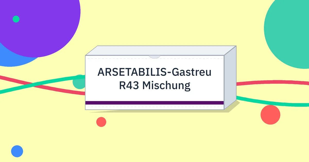 Symbolbild: Packung mit der Aufschrift ARSETABILIS-Gastreu R43 Mischung (PZN 04163242) – Verfügbarkeit und Bezug in Apotheken in Frankfurt am Main