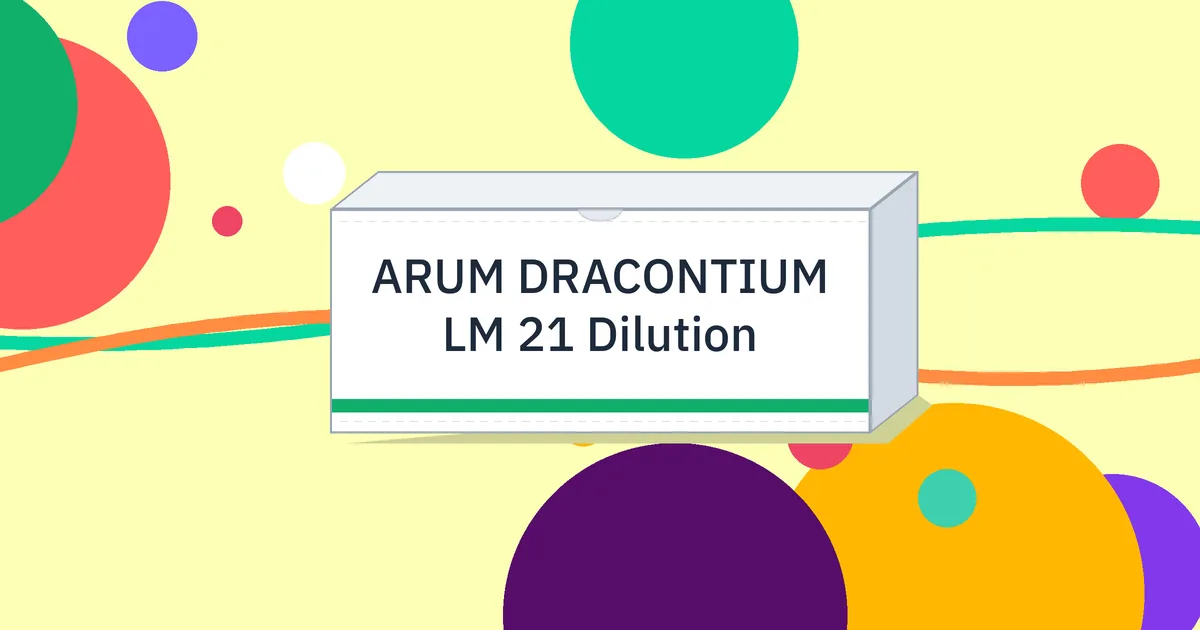 Symbolbild: Packung mit der Aufschrift ARUM DRACONTIUM LM 21 Dilution (PZN 13395371) – Verfügbarkeit und Bezug in Apotheken in Frankfurt am Main