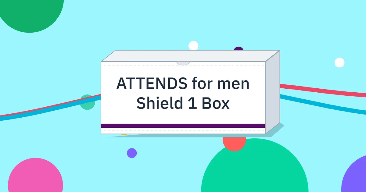 Symbolbild: Packung mit der Aufschrift ATTENDS for men Shield 1 Box (PZN 02414817) – Verfügbarkeit und Bezug in Apotheken in Frankfurt am Main