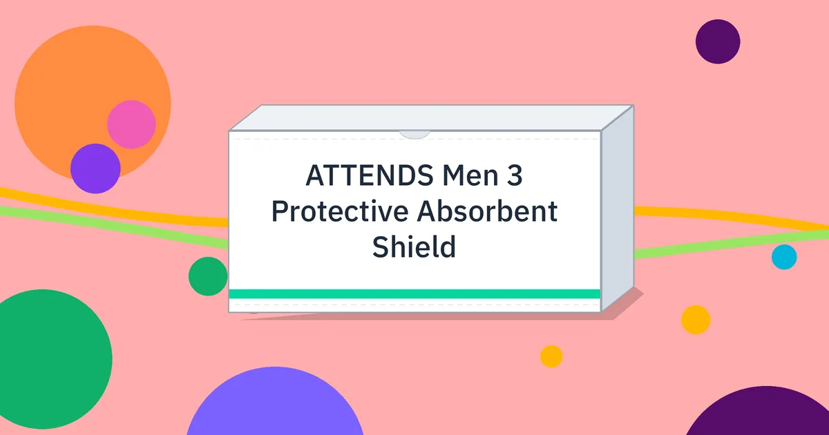 Symbolbild: Packung mit der Aufschrift ATTENDS Men 3 Protective Absorbent Shield (PZN 18377219) – Verfügbarkeit und Bezug in Apotheken in Frankfurt am Main