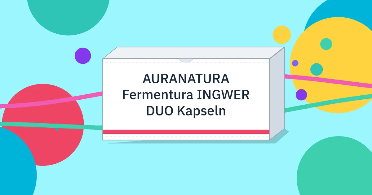 Symbolbild: Packung mit der Aufschrift AURANATURA Fermentura INGWER DUO Kapseln (PZN 19993340) – Verfügbarkeit und Bezug in Apotheken in Frankfurt am Main