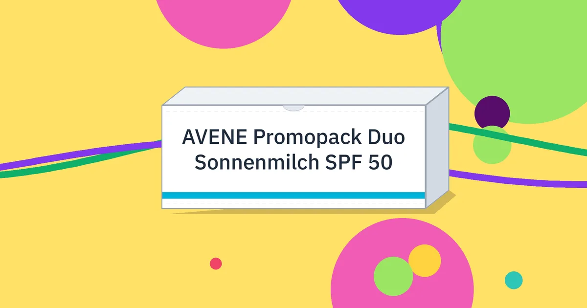 Symbolbild: Packung mit der Aufschrift AVENE Promopack Duo Sonnenmilch SPF 50 (PZN 20131885) – Verfügbarkeit und Bezug in Apotheken in Frankfurt am Main