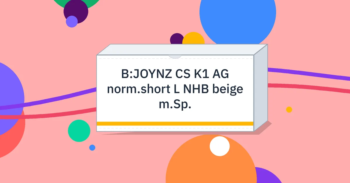 Symbolbild: Packung mit der Aufschrift B:JOYNZ CS K1 AG norm.short L NHB beige m.Sp. (PZN 20530674) – Verfügbarkeit und Bezug in Apotheken in Frankfurt am Main