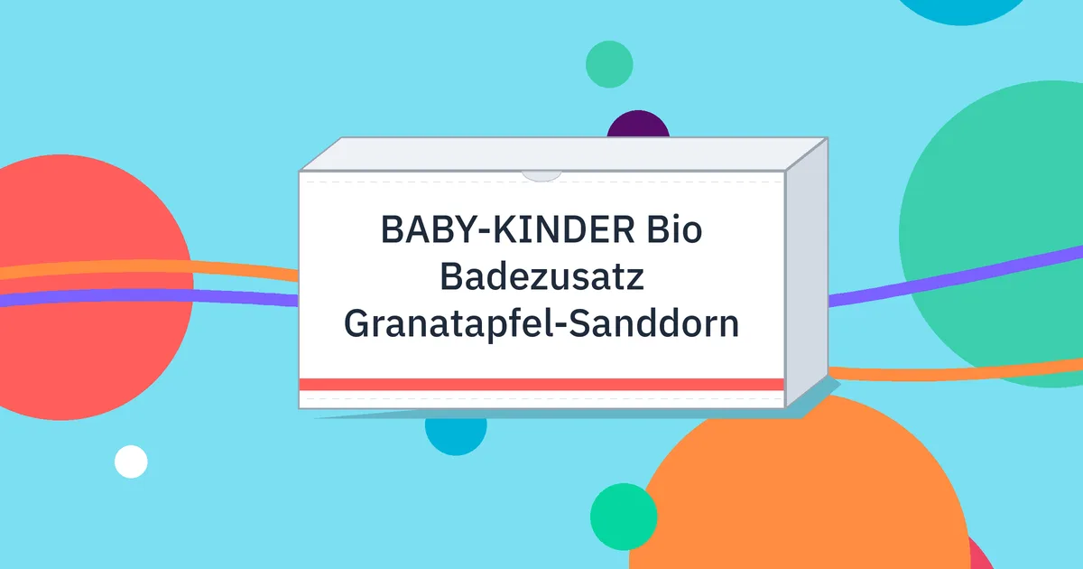 Symbolbild: Packung mit der Aufschrift BABY-KINDER Bio Badezusatz Granatapfel-Sanddorn (PZN 10994438) – Verfügbarkeit und Bezug in Apotheken in Frankfurt am Main