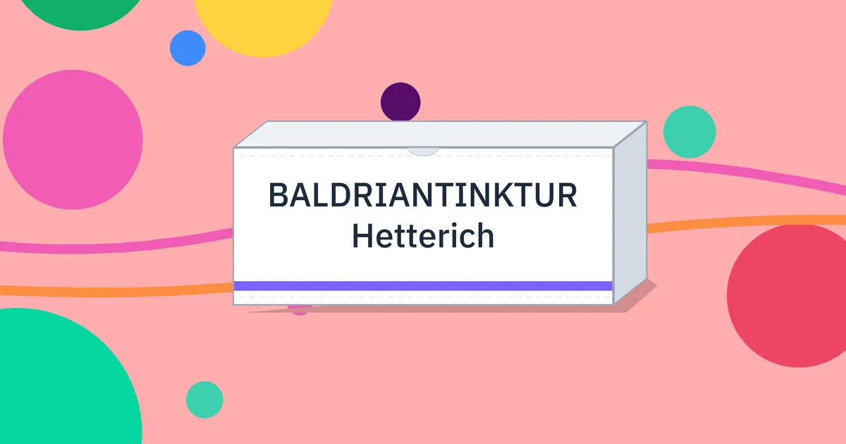 Symbolbild: Packung mit der Aufschrift BALDRIANTINKTUR Hetterich (PZN 03180965) – Verfügbarkeit und Bezug in Apotheken in Frankfurt am Main