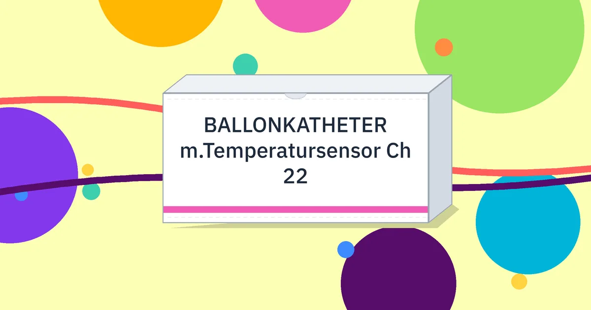 Symbolbild: Packung mit der Aufschrift BALLONKATHETER m.Temperatursensor Ch 22 (PZN 05960503) – Verfügbarkeit und Bezug in Apotheken in Frankfurt am Main