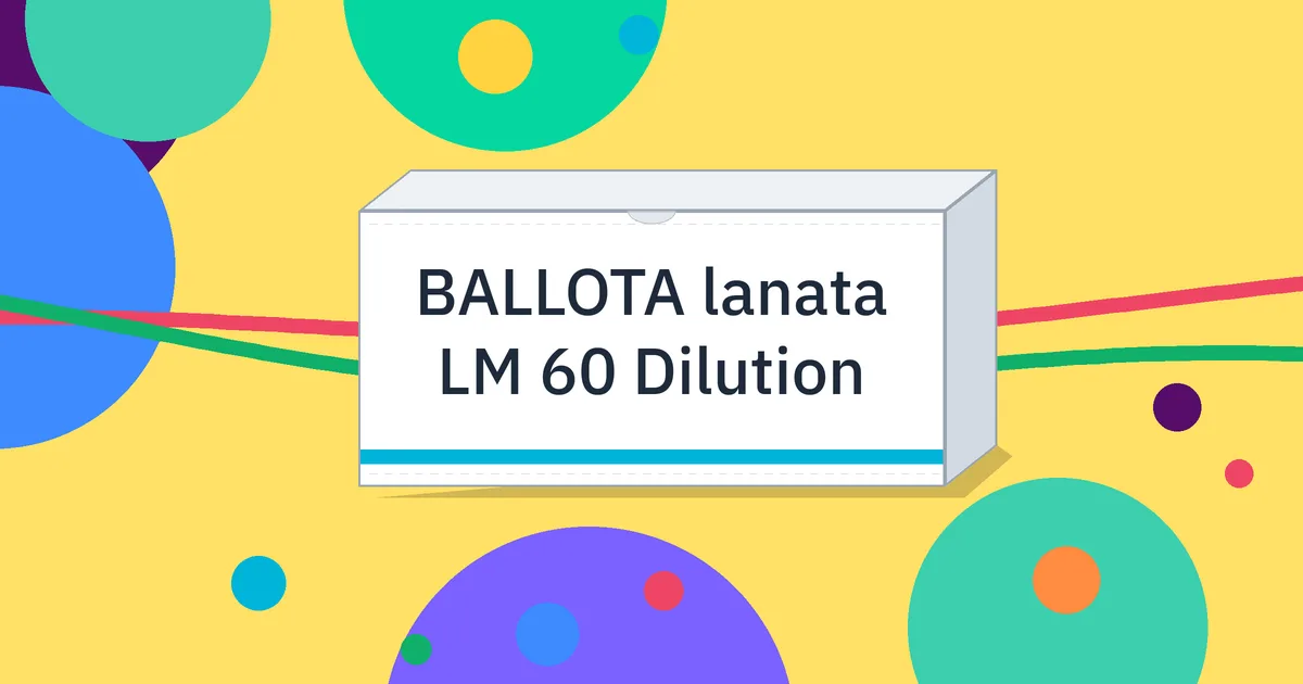 Symbolbild: Packung mit der Aufschrift BALLOTA lanata LM 60 Dilution (PZN 13374452) – Verfügbarkeit und Bezug in Apotheken in Frankfurt am Main