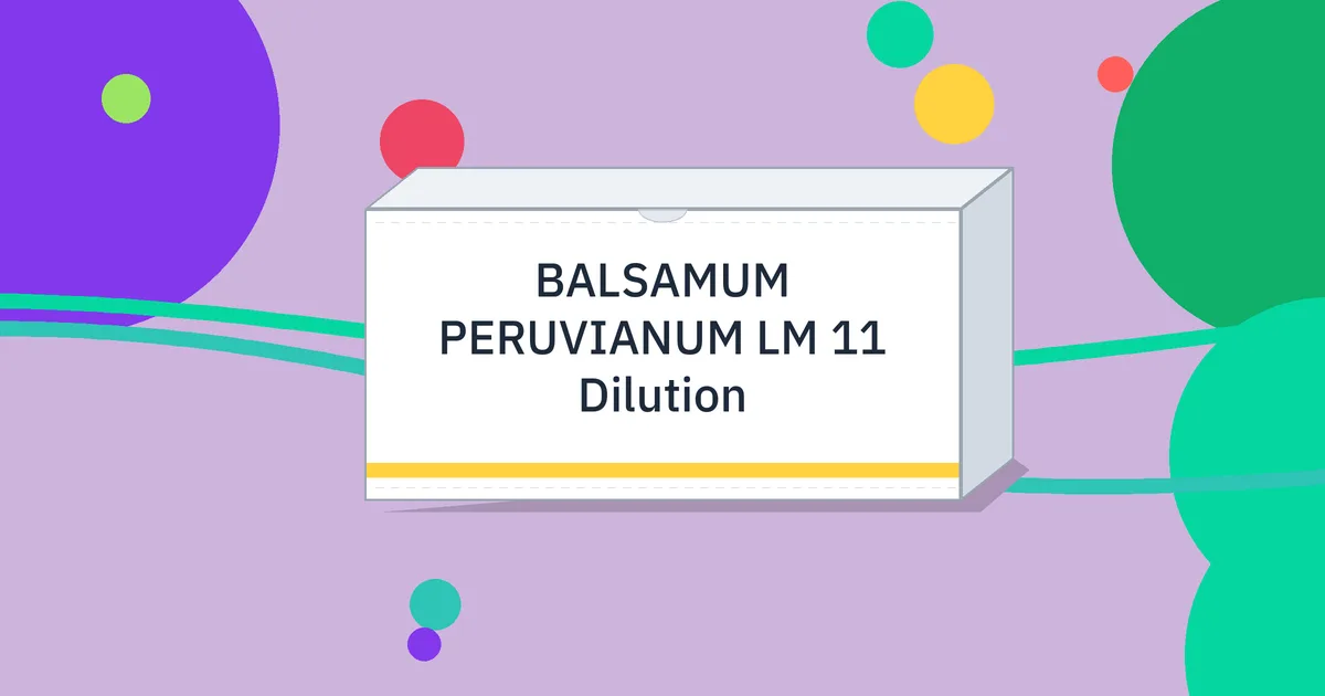 Symbolbild: Packung mit der Aufschrift BALSAMUM PERUVIANUM LM 11 Dilution (PZN 12787198) – Verfügbarkeit und Bezug in Apotheken in Frankfurt am Main