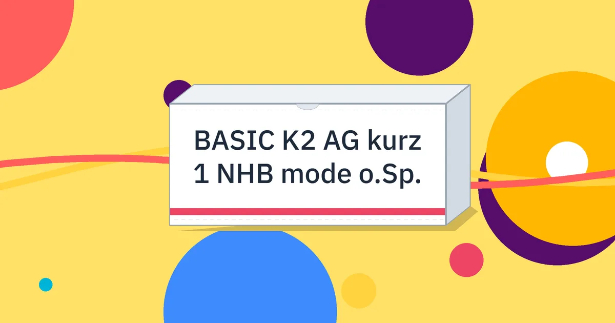 Symbolbild: Packung mit der Aufschrift BASIC K2 AG kurz 1 NHB mode o.Sp. (PZN 20266378) – Verfügbarkeit und Bezug in Apotheken in Frankfurt am Main